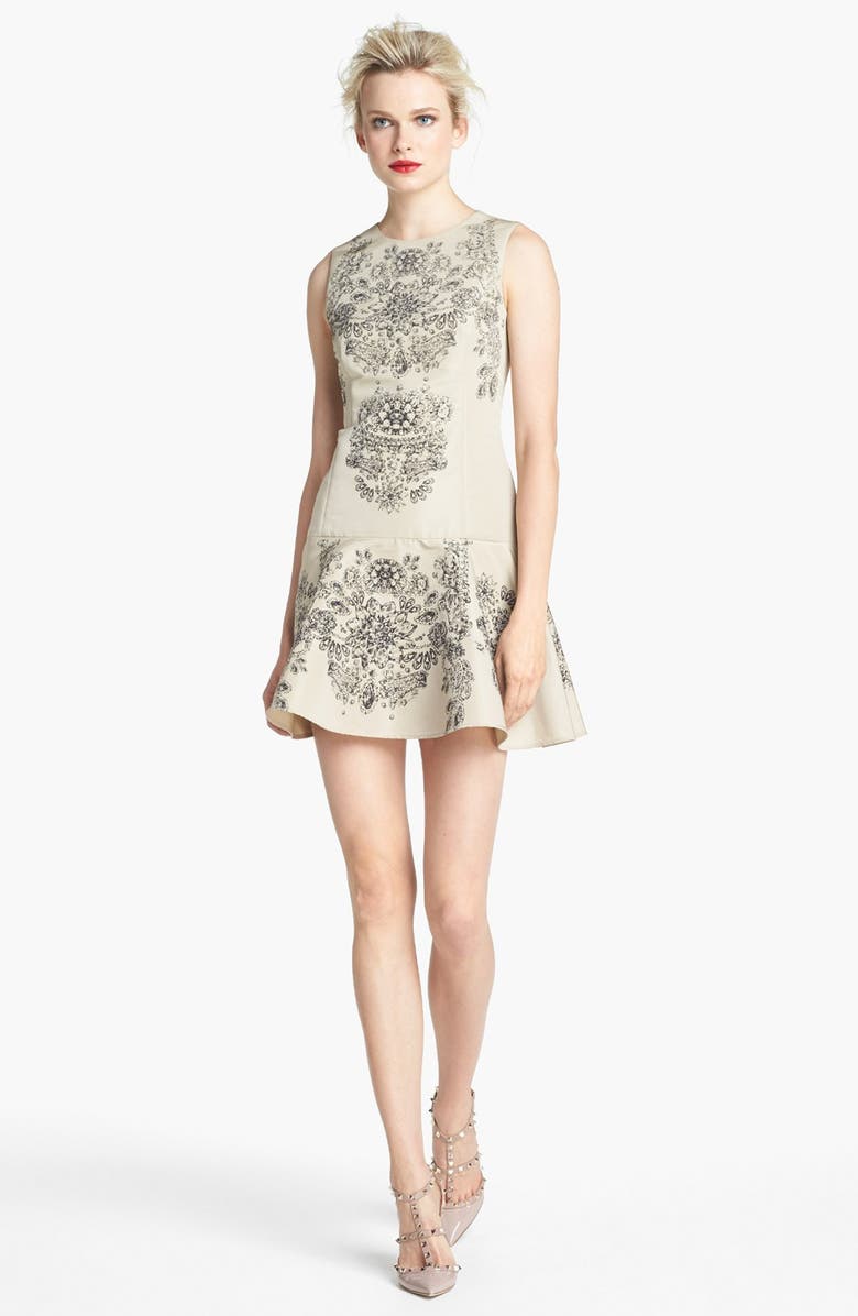 Red Valentino Floral Print Drop Waist Dress Nordstrom