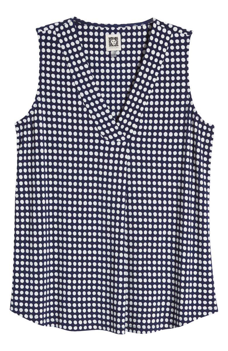 Anne Klein Polka Dot Pleat Neck Shell | Nordstrom