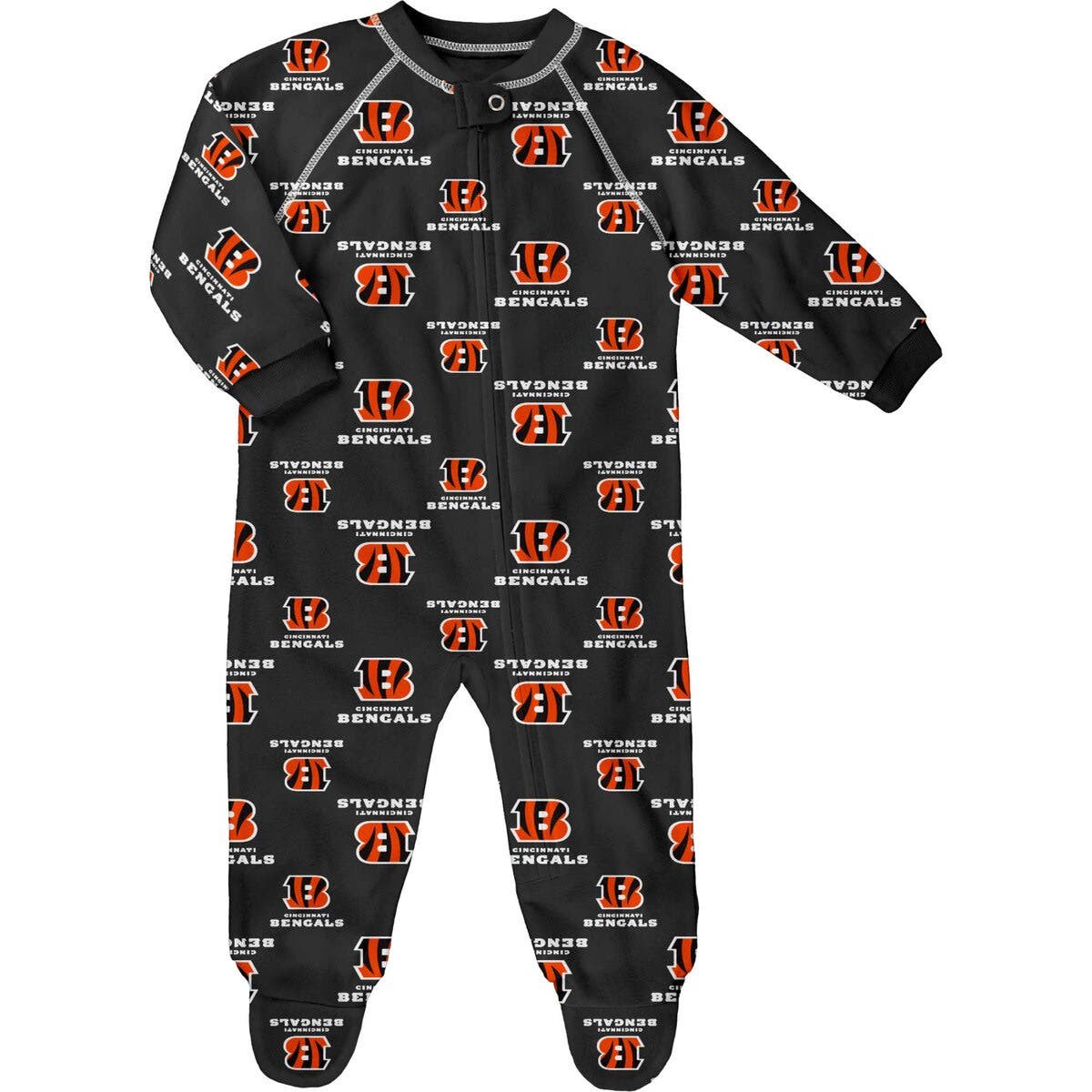 Outerstuff Infant Black Cincinnati Bengals Allover Print Raglan Full ...