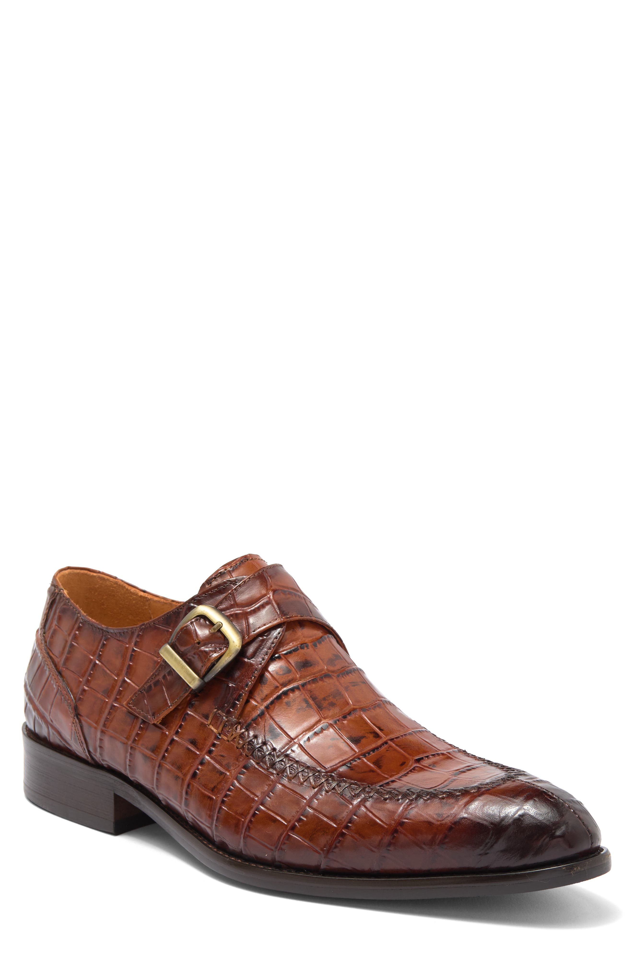Maison Forte Richards Croc-Embossed Monk Strap Shoe (Men) | Nordstromrack