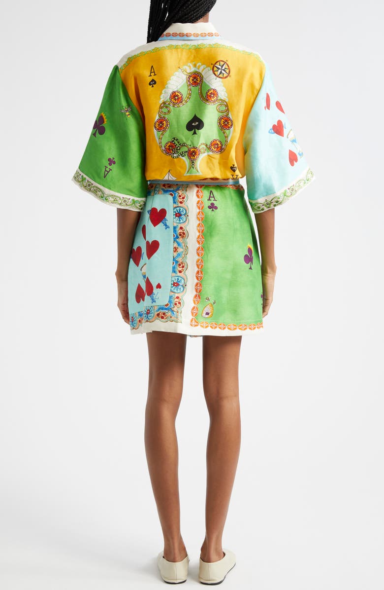 ALEMAIS Rummy Linen Blend Mini Shirtdress | Nordstrom