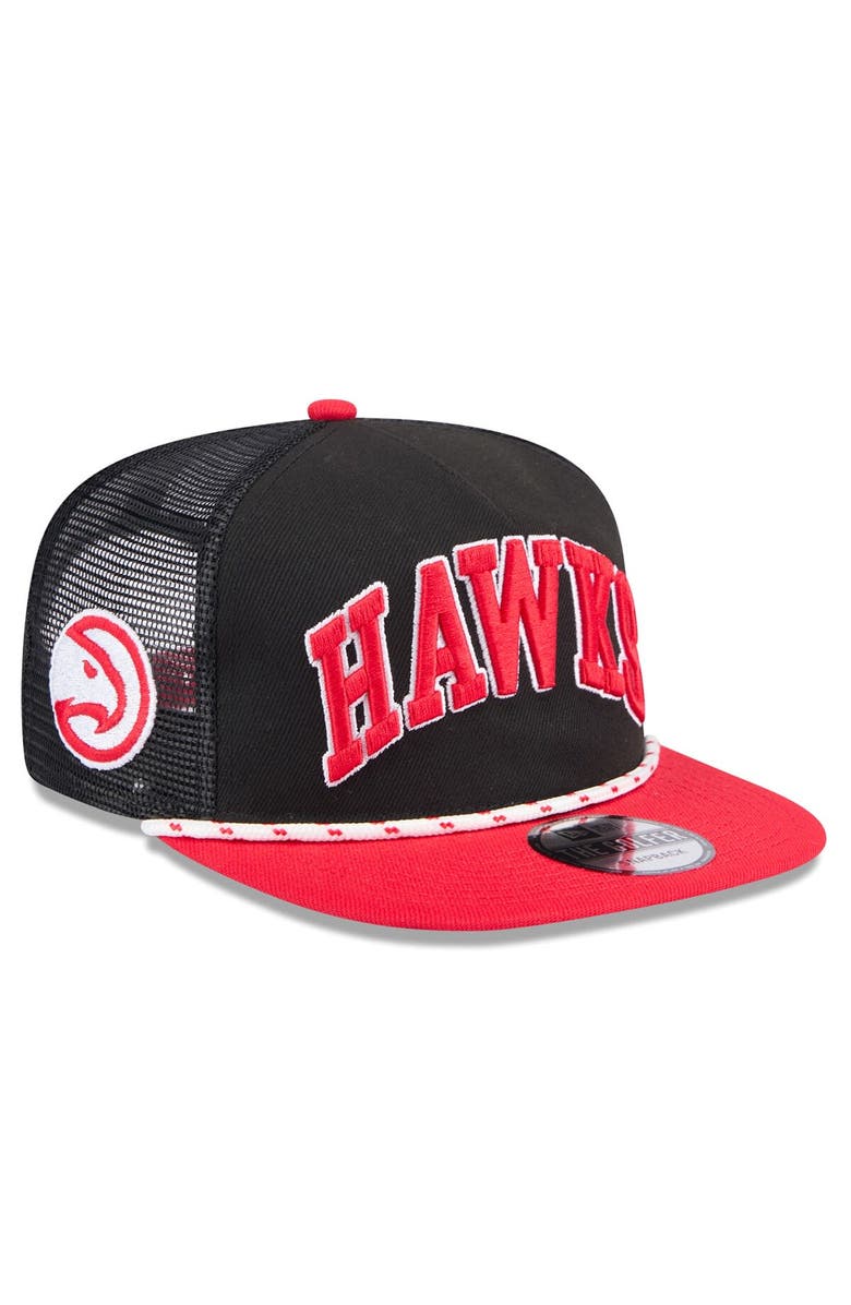 New Era Men's New Era Black/Red Atlanta Hawks Throwback Team Arch ...