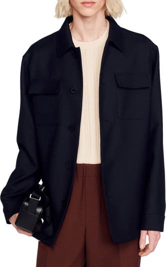SANDRO Button-Up Shirt Jacket | Nordstrom