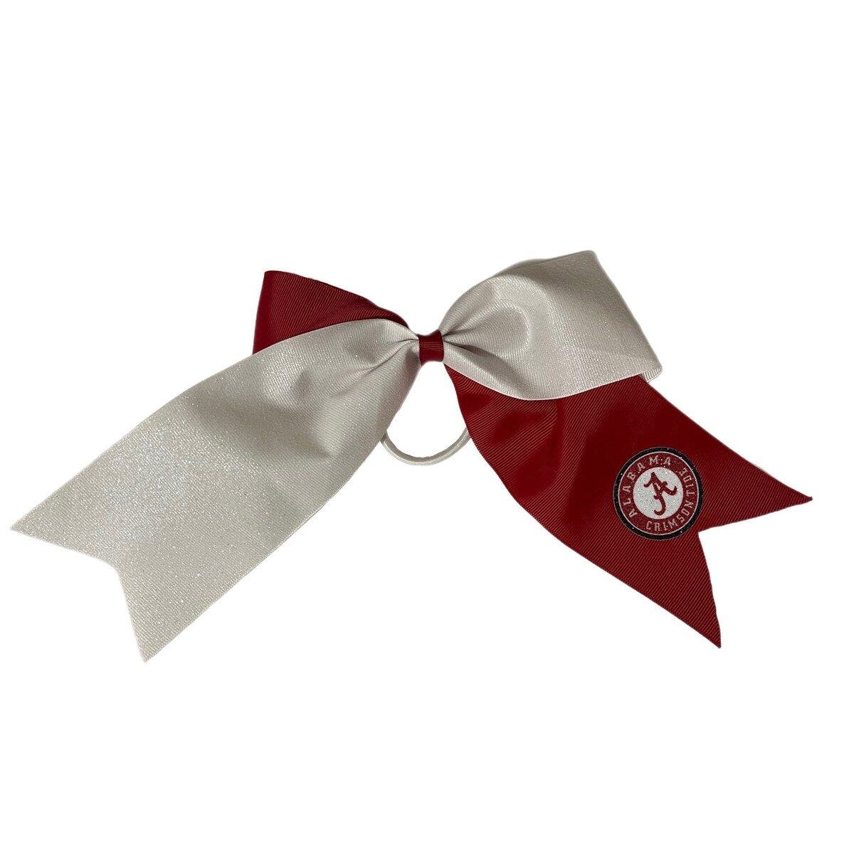 USA LICENSED BOWS Alabama Crimson Tide Jumbo Glitter Bow with Ponytail ...