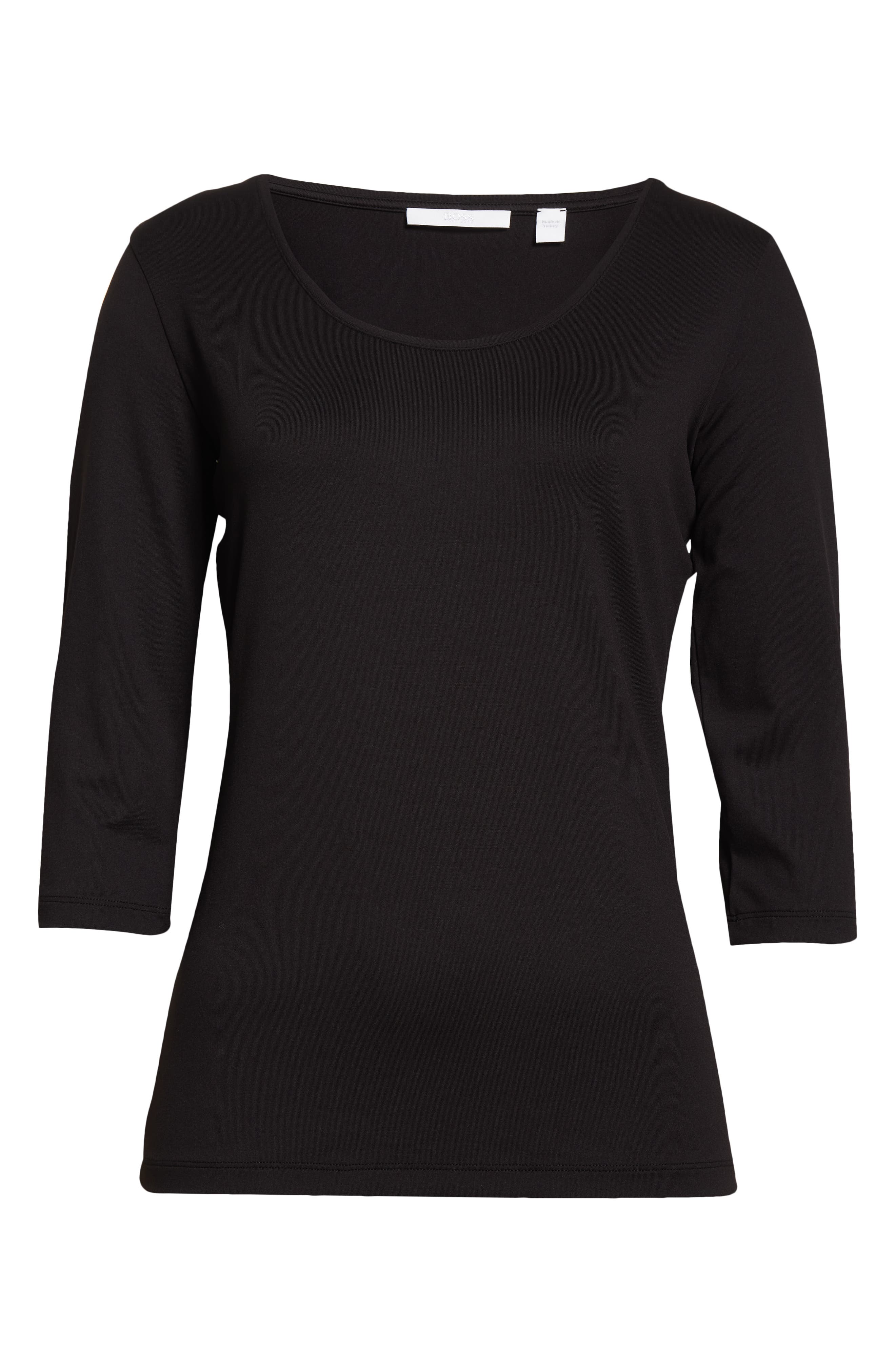 BOSS Scoop Neck Stretch Jersey Top | Nordstrom