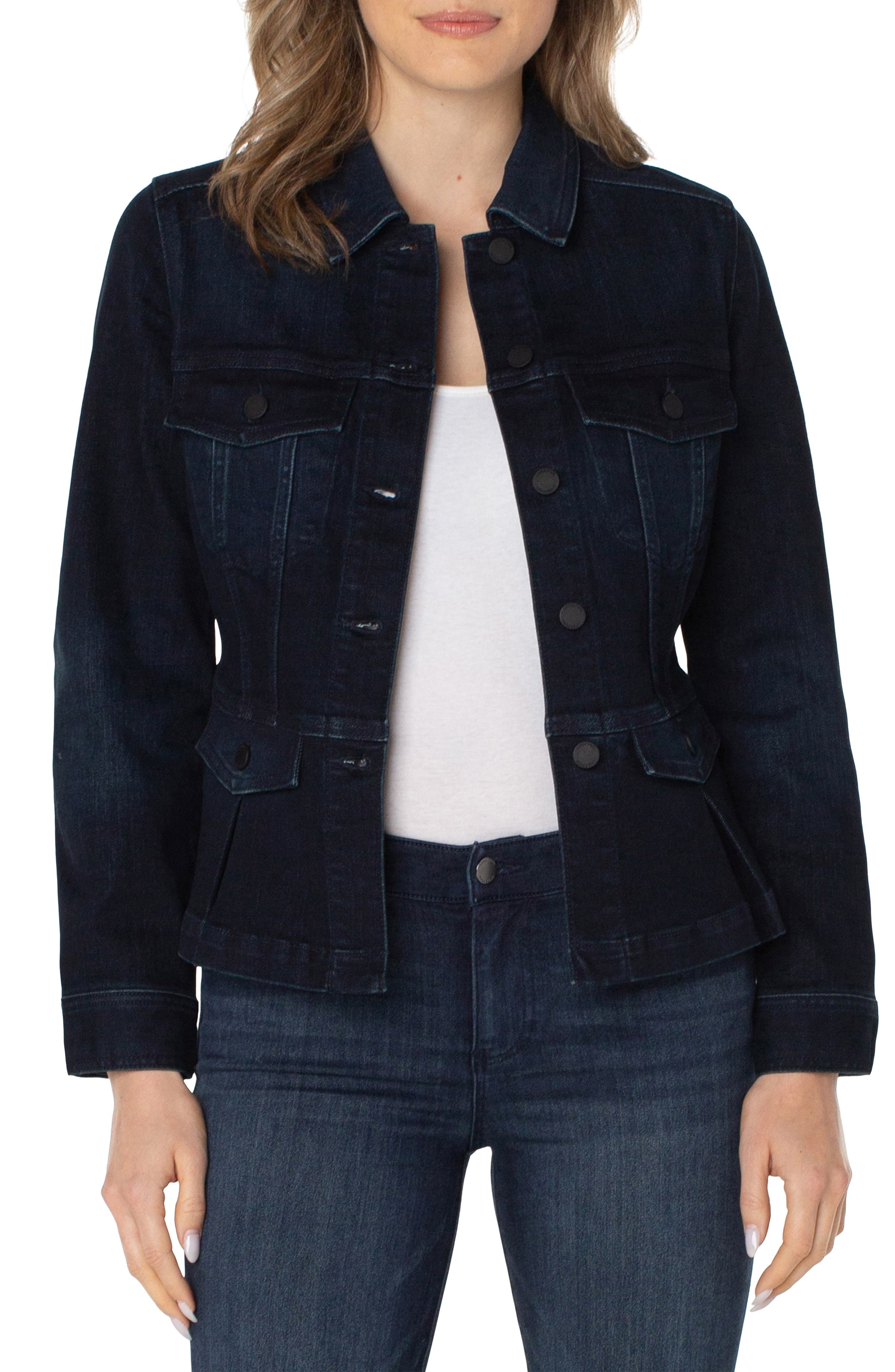 Liverpool Los Angeles Peplum Denim Jacket | Nordstrom