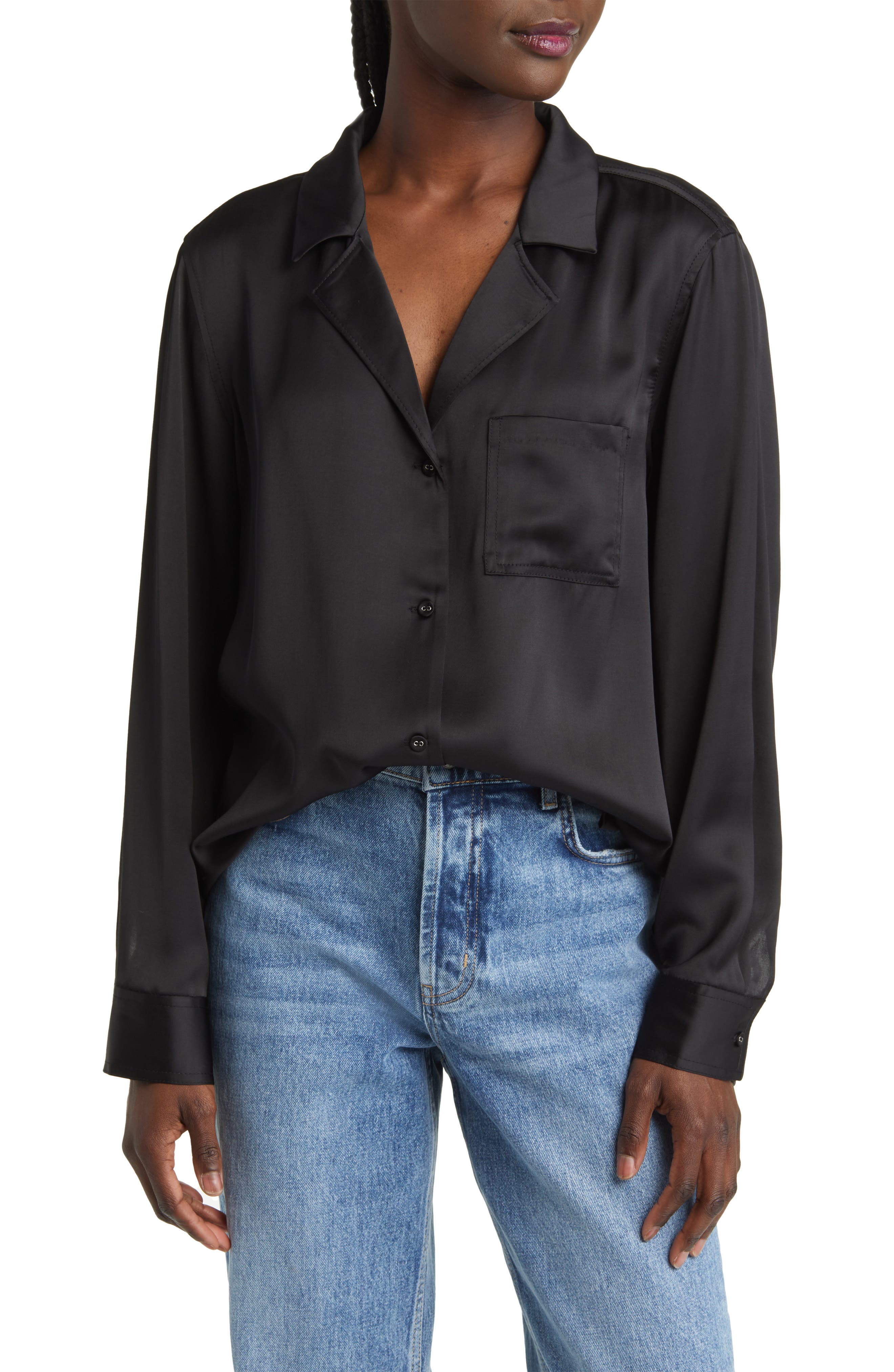 Treasure & Bond Satin Button-Up Top | Nordstrom