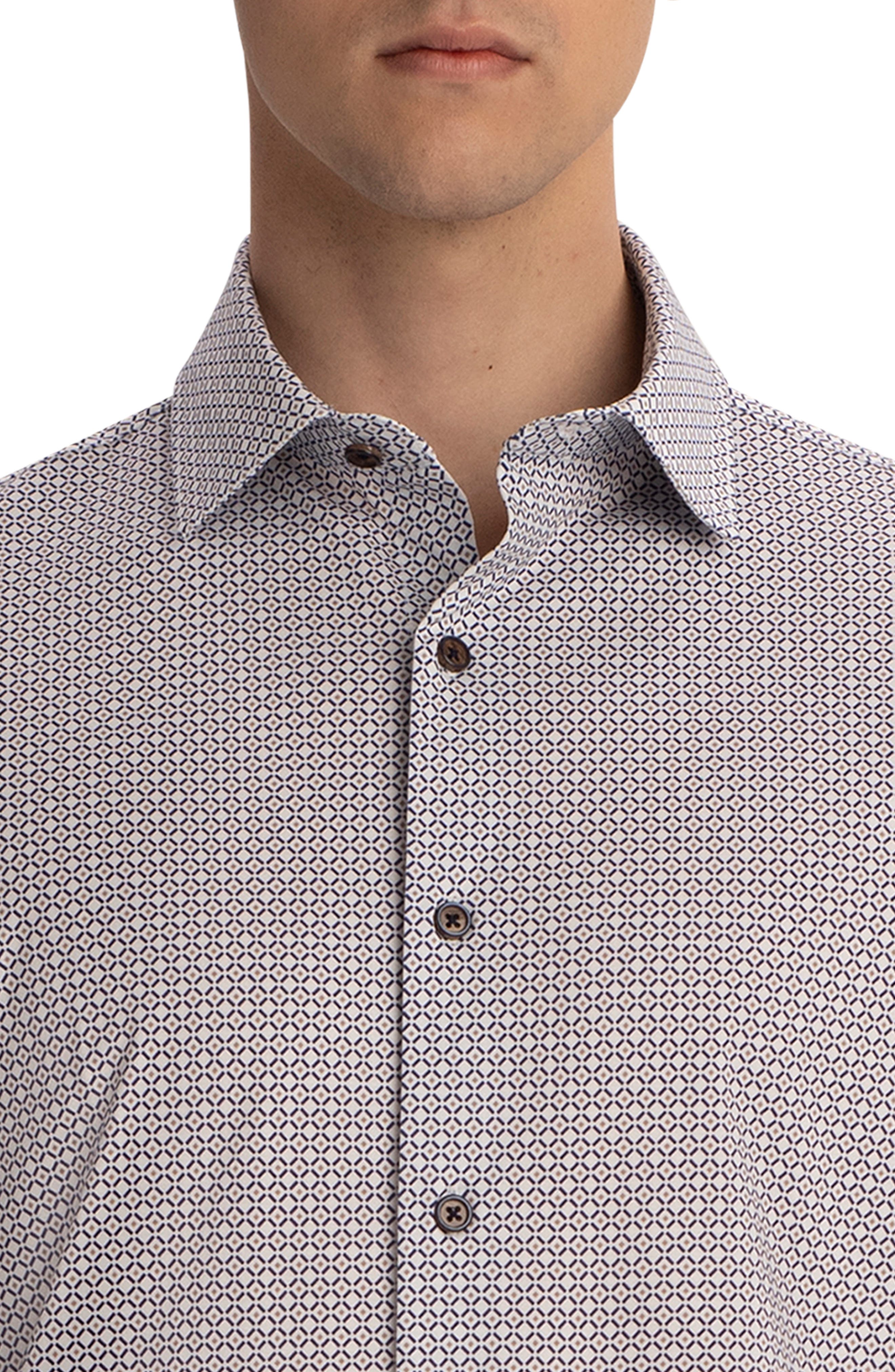 Bugatchi 8-Way Stretch Comfort Short Sleeve Performance Shirt ...