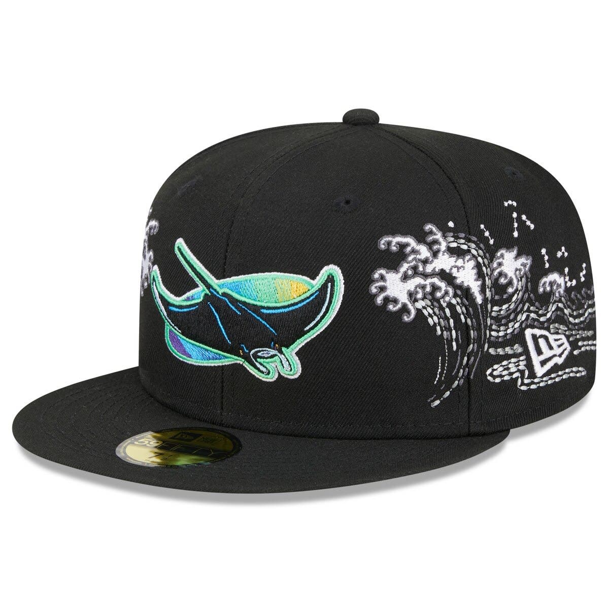 New Era Men's New Era Black Tampa Bay Rays Tonal Wave 59FIFTY Fitted ...