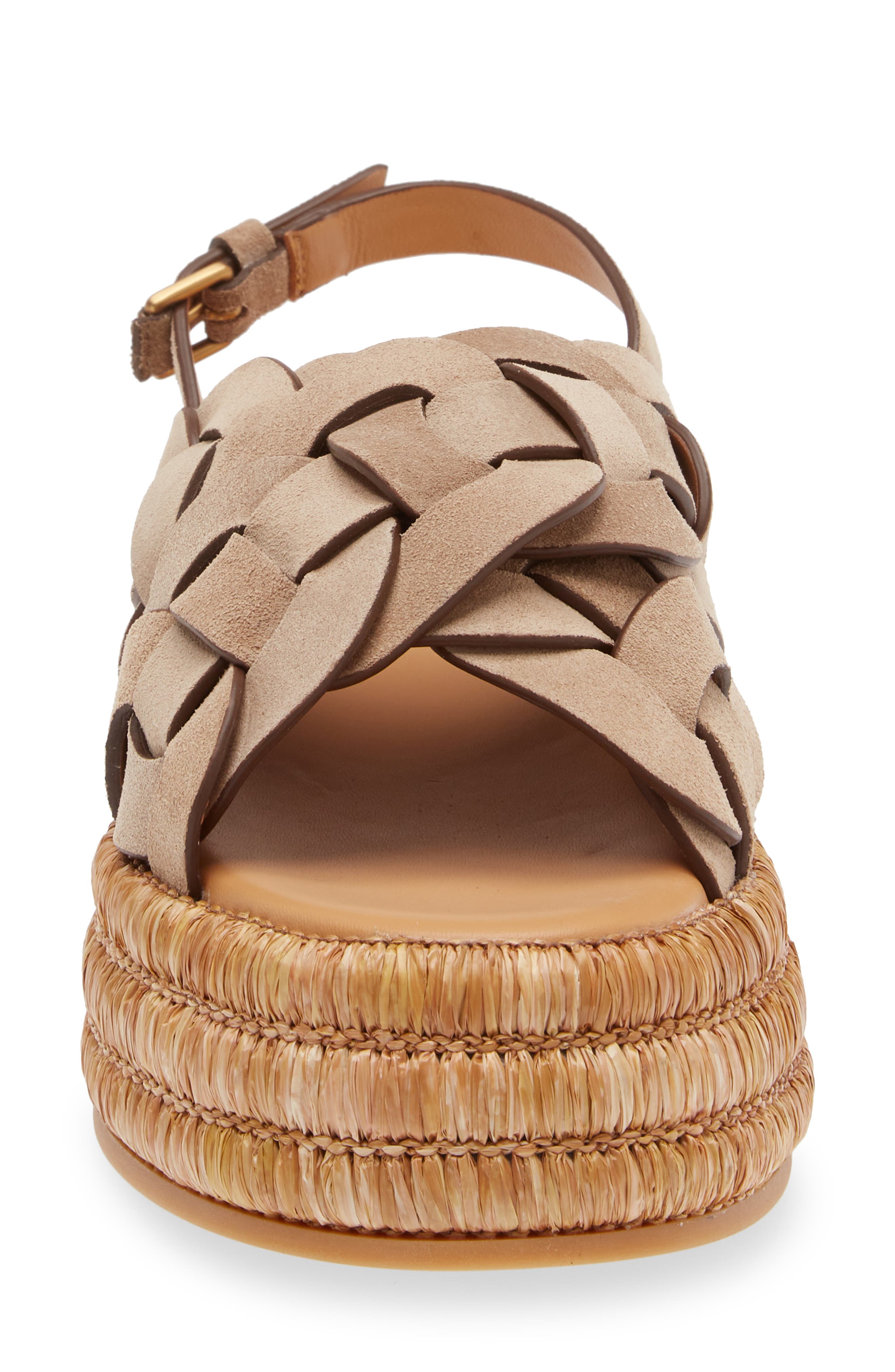 Tod's Raffia Platform Slingback Sandal (Women) | Nordstrom