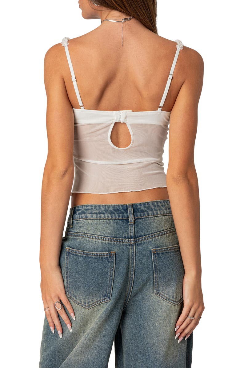 EDIKTED Lidia Sheer Mesh Bra Top | Nordstrom