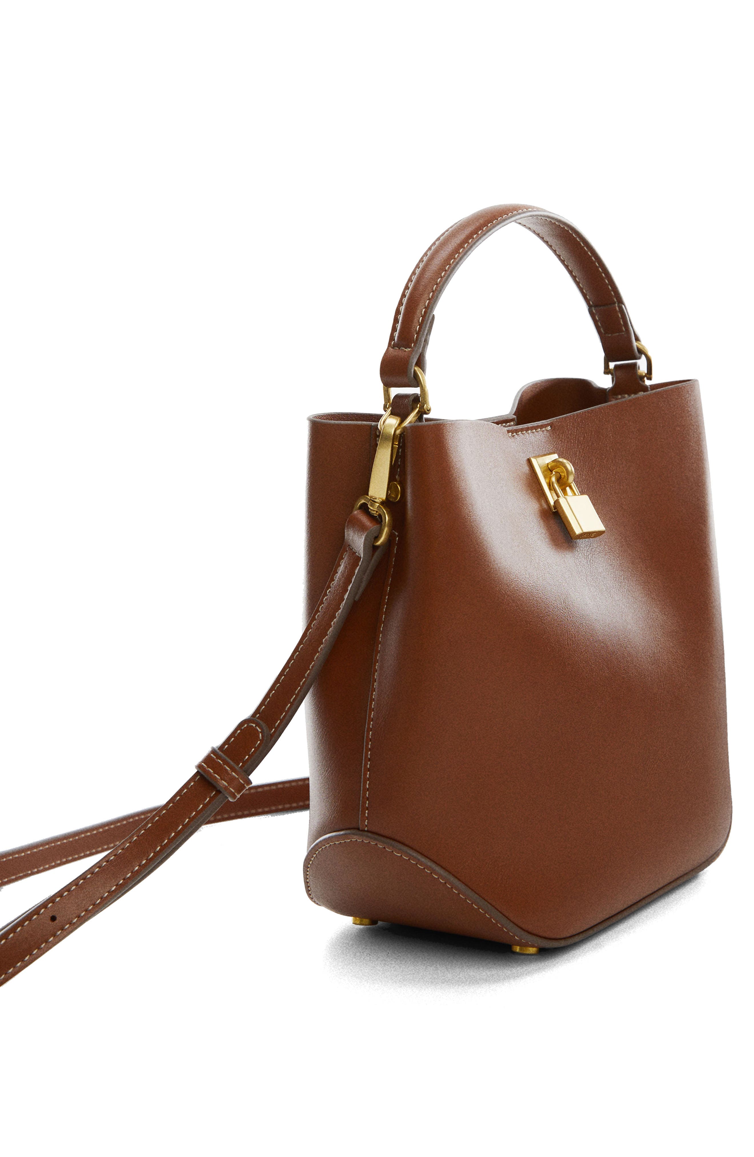 MANGO Padlock Faux Leather Mini Shopper Bag | Nordstrom