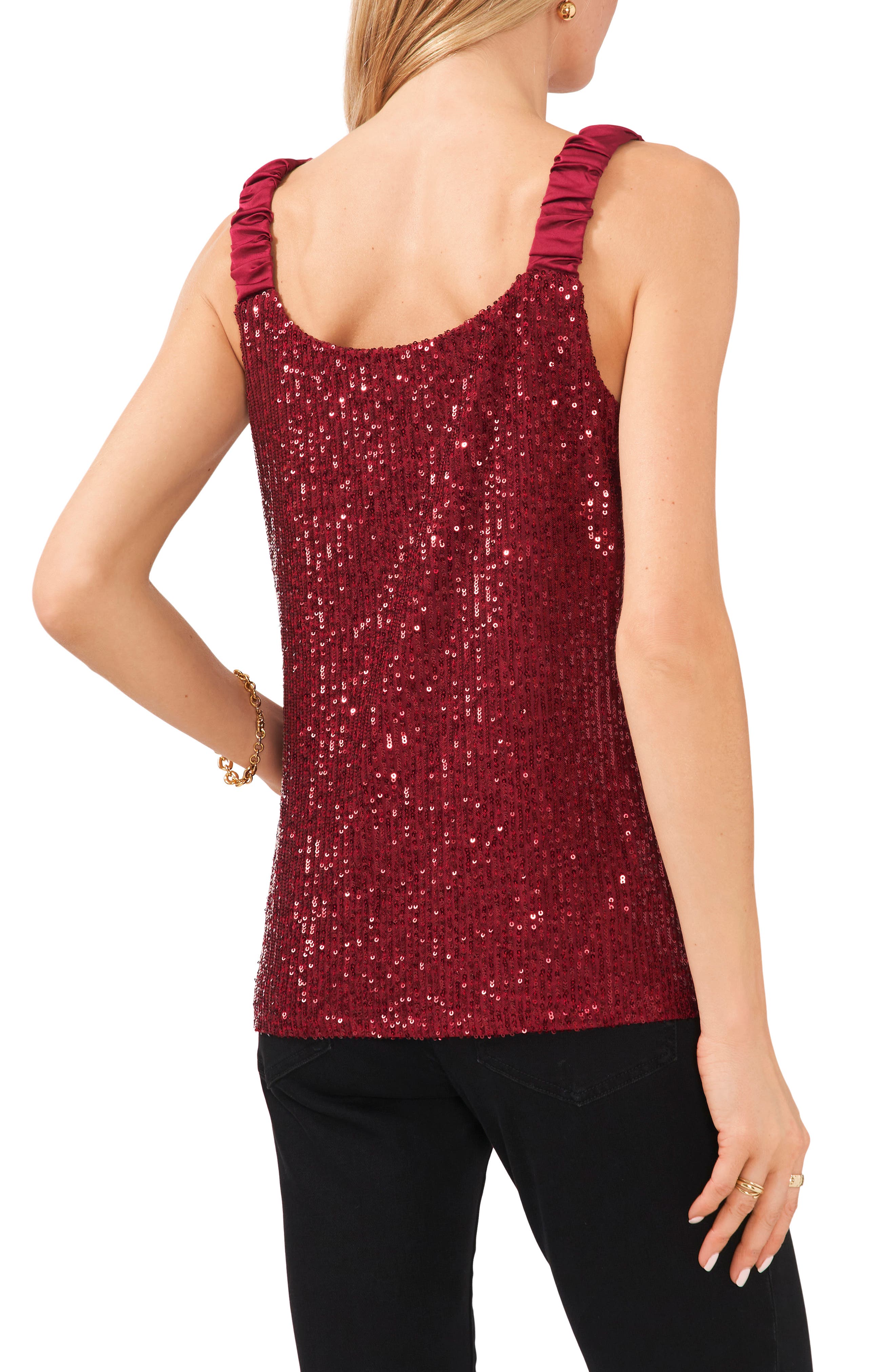 Vince Camuto Sequin Satin Strap Tank | Nordstrom