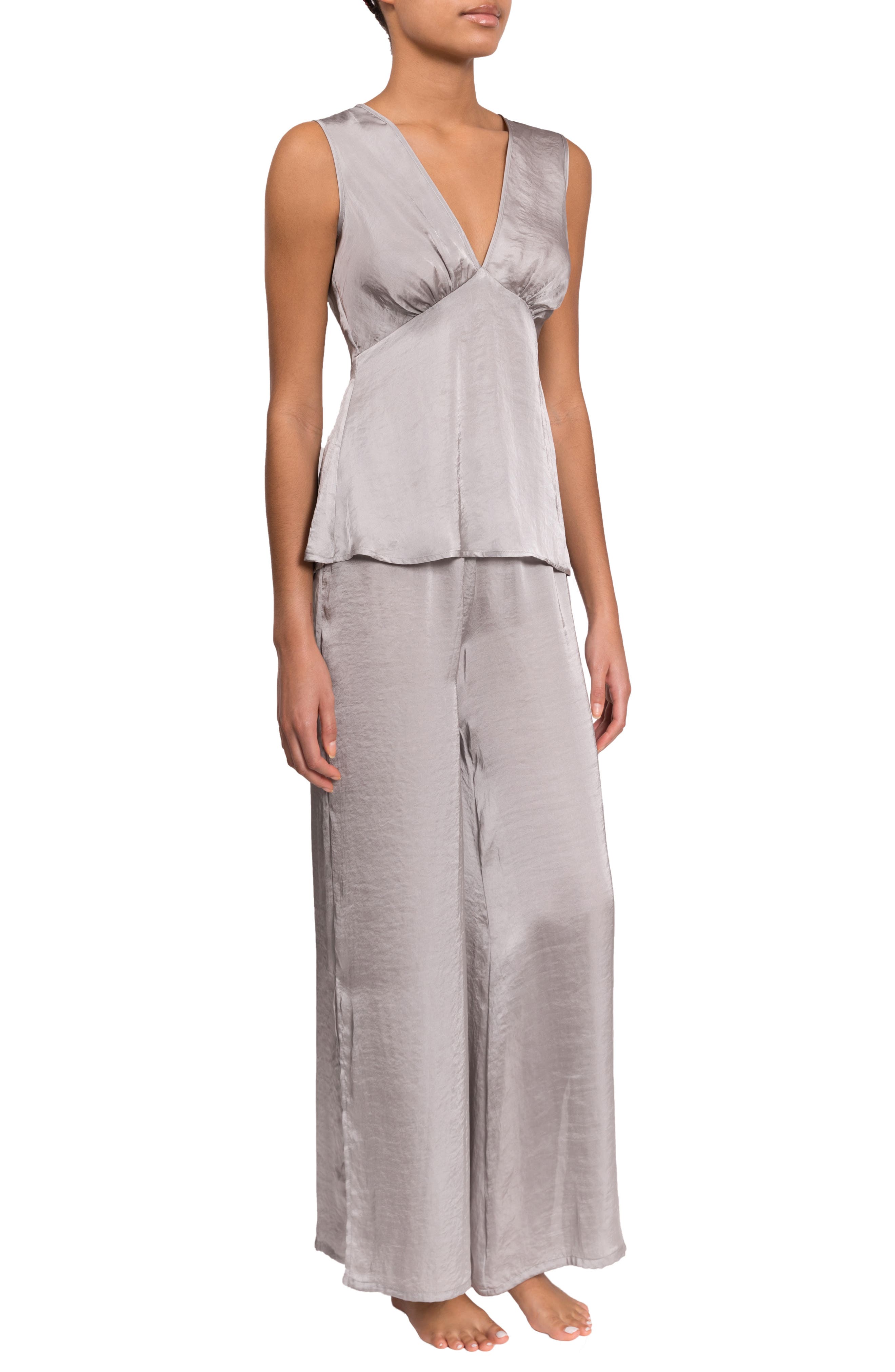 Everyday Ritual Wide Leg Satin Pajamas | Nordstrom