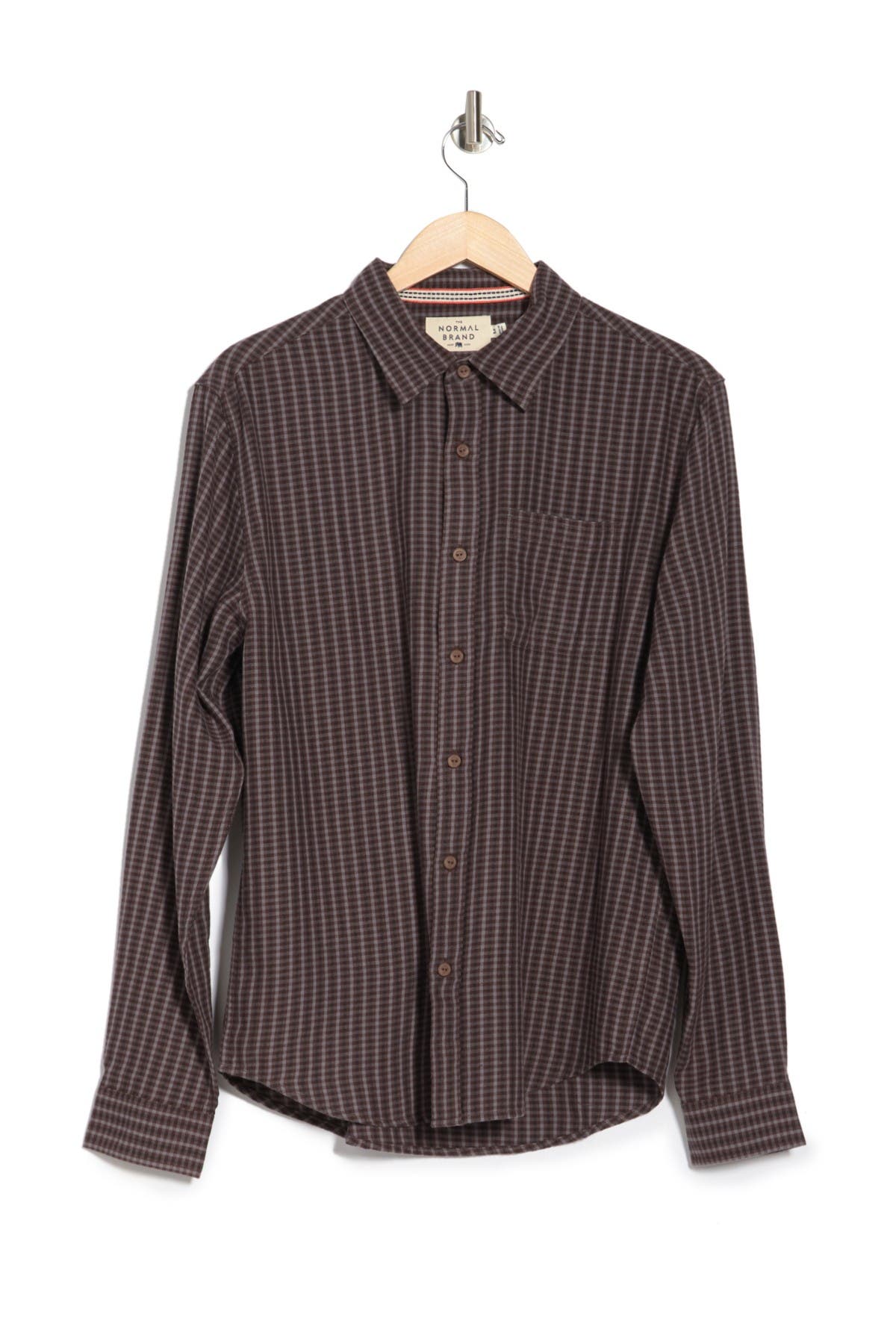 The Normal Brand Nikko Dress Shirt In Brown Plaid | ModeSens
