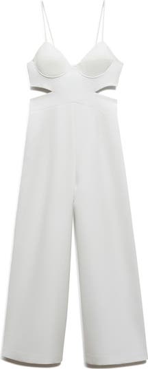 MANGO Cutout Side Slit Jumpsuit | Nordstrom