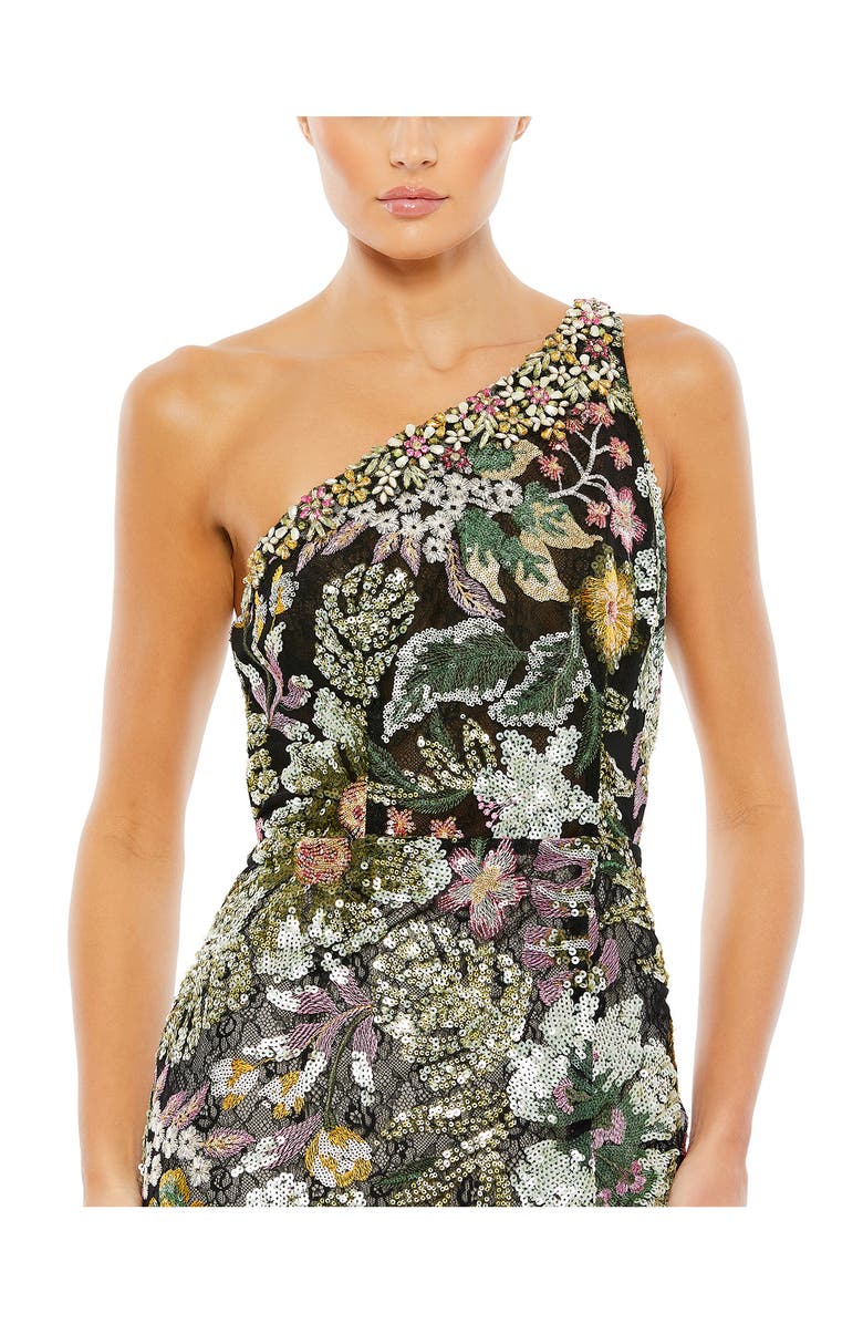Mac Duggal Floral Sequin One Shoulder Gown Nordstrom