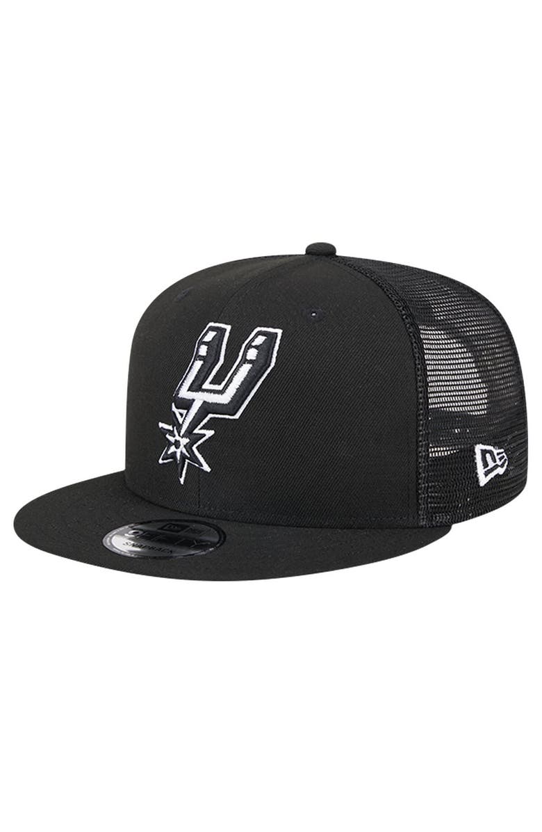 New Era Men's New Era Black San Antonio Spurs Evergreen 9FIFTY Trucker ...