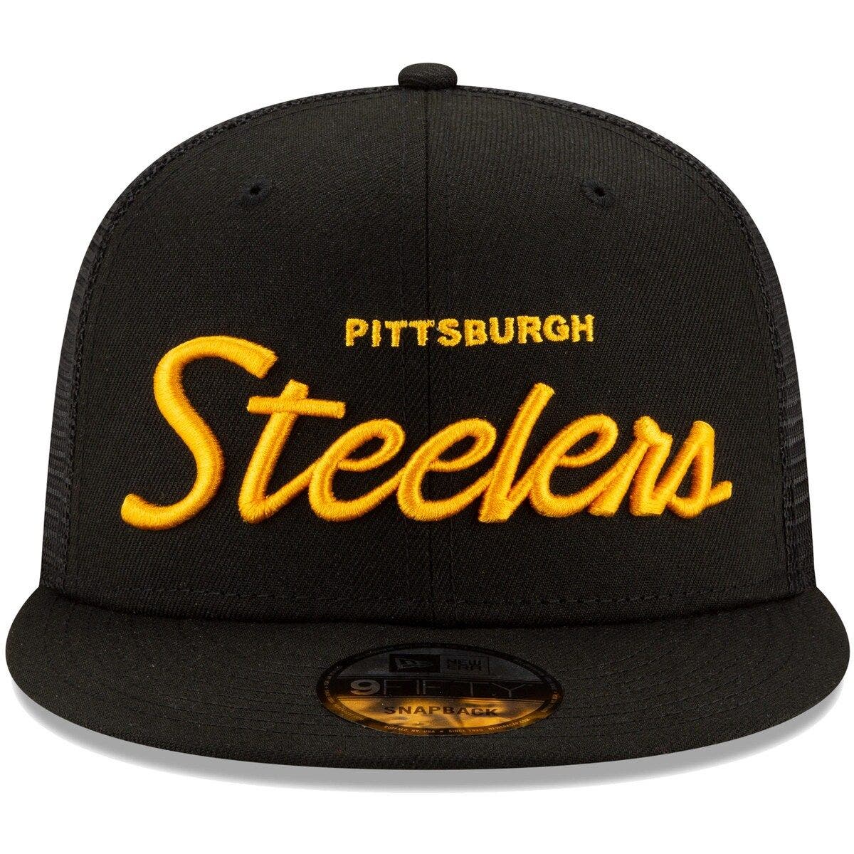 New Era Men's New Era Black Pittsburgh Steelers Script Trucker 9FIFTY ...