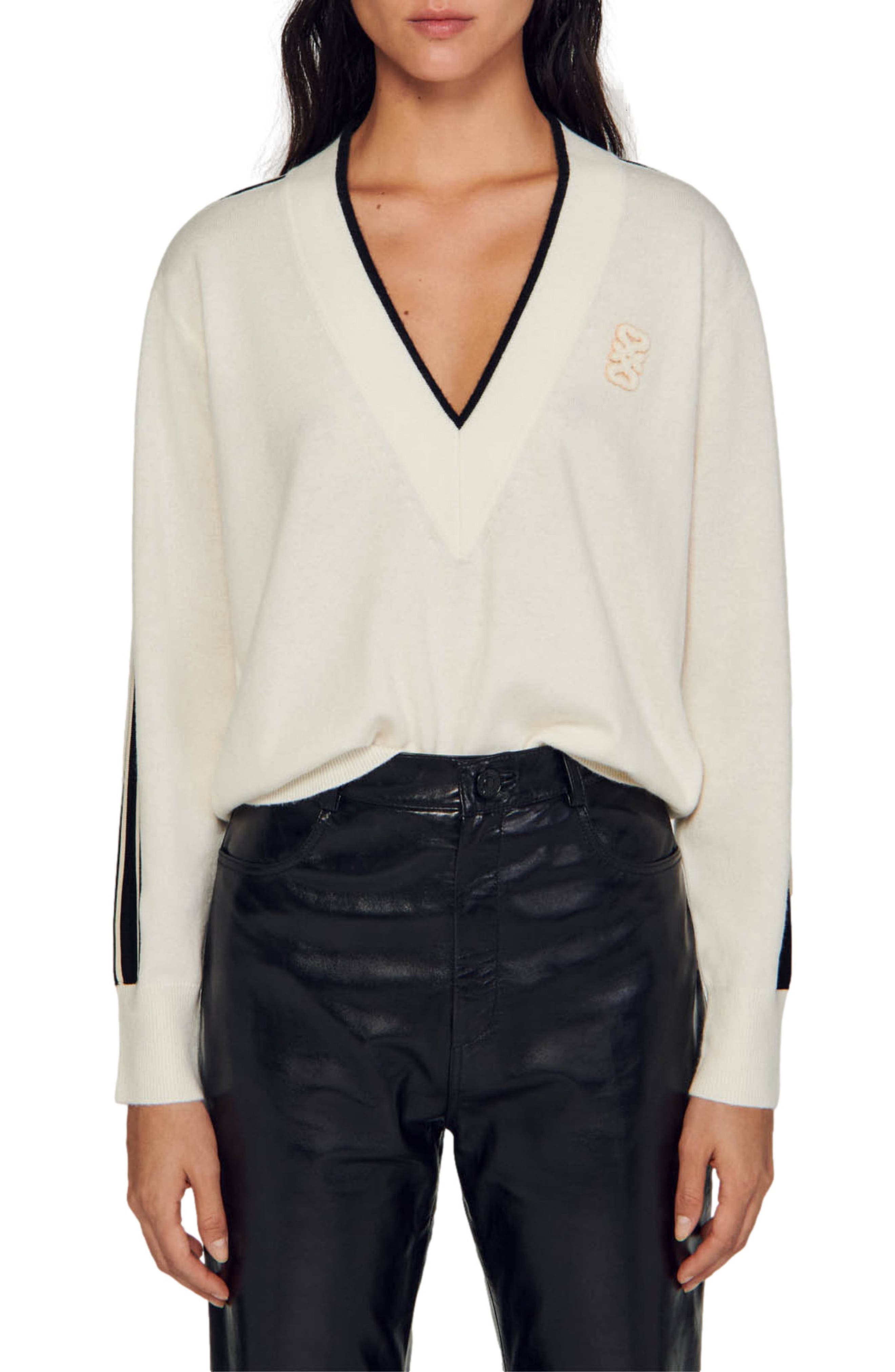 sandro Sully Wool & Cashmere V-Neck Sweater | Nordstrom