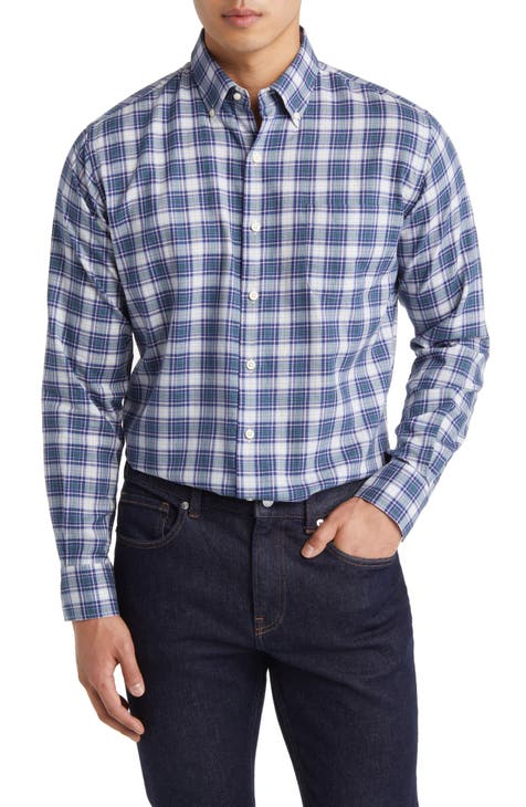 Seymour Check Soft Cotton Button-Down Shirt