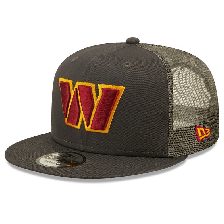 New Era Charcoal Washington Commanders Trucker 59fifty Snapback Hat ...