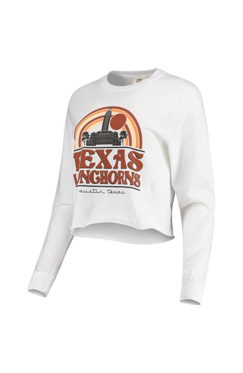 IMAGE ONE Women's White Texas Longhorns Retro Campus Crop Long Sleeve T ...