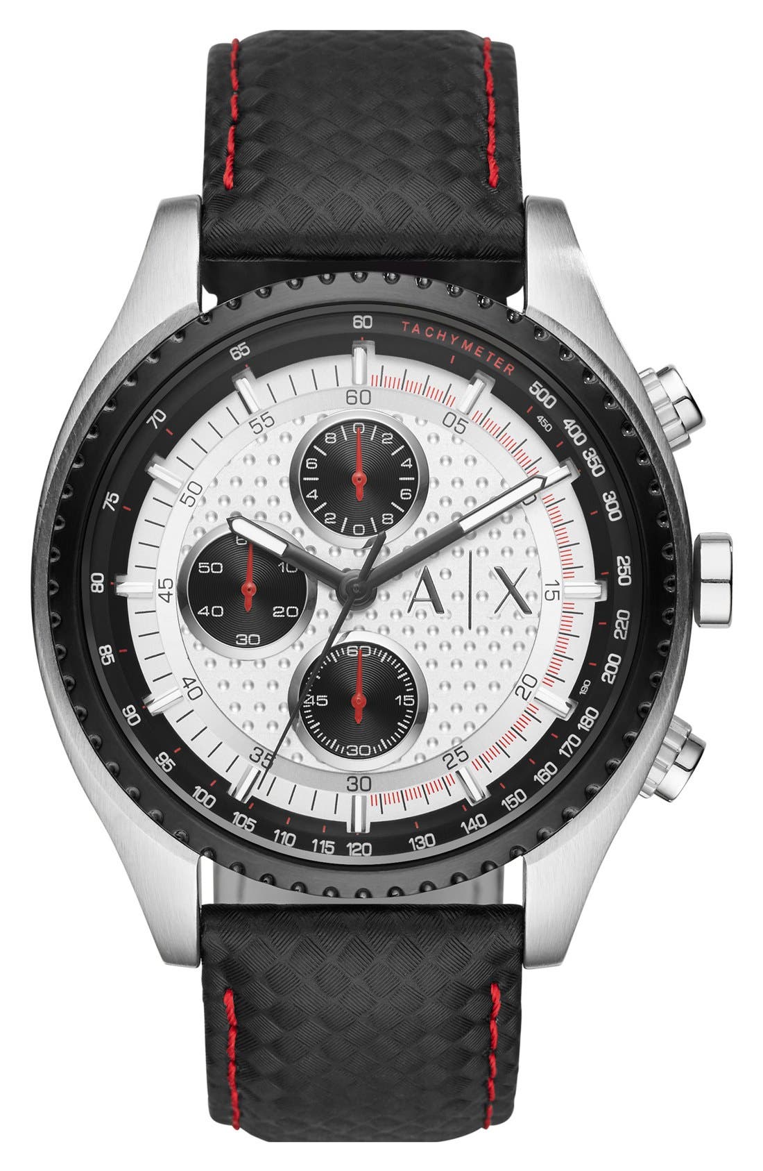 AX Armani Exchange Chronograph Leather Strap Watch, 45mm | Nordstrom