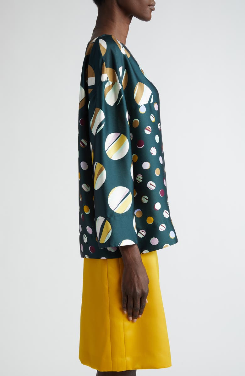 St. John Collection Collage Dot Colorblock Top | Nordstrom