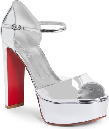 Christian Louboutin Sandaloo Metallic Peep-Toe Sandal (Women) | Nordstrom