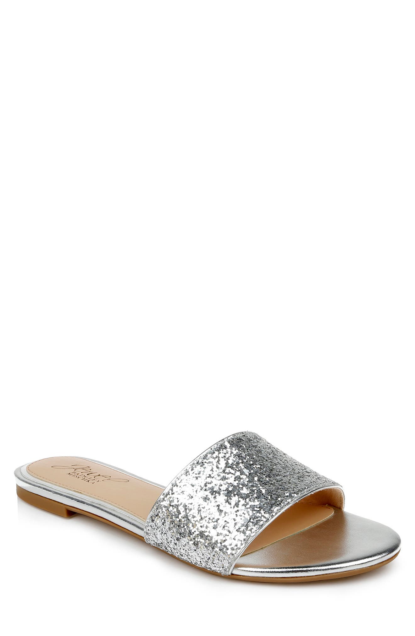 Jewel Badgley Mischka Dillian Glitter Slide Sandal (Women) | Nordstromrack