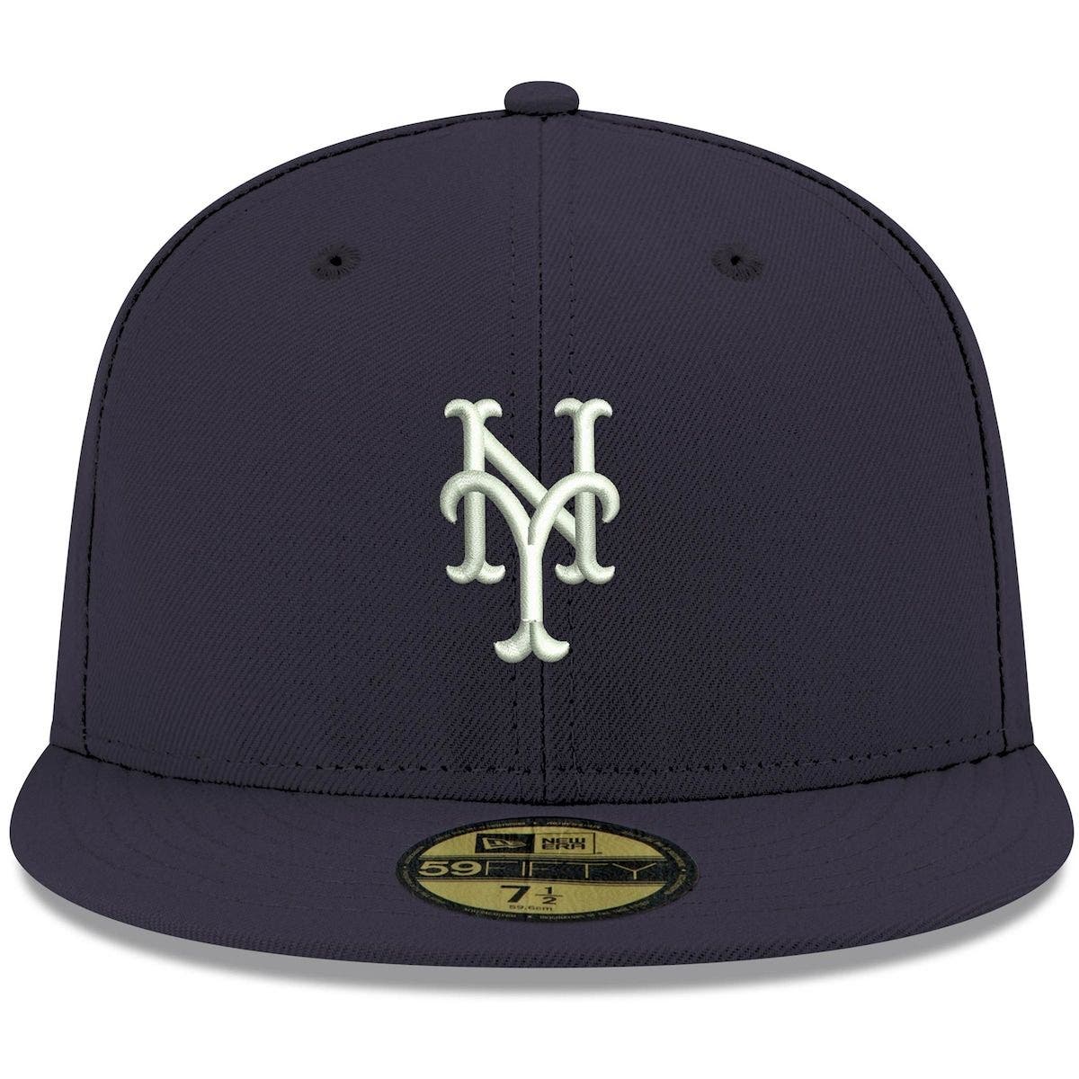 New Era Men's New Era Navy New York Mets White Logo 59FIFTY Fitted Hat ...