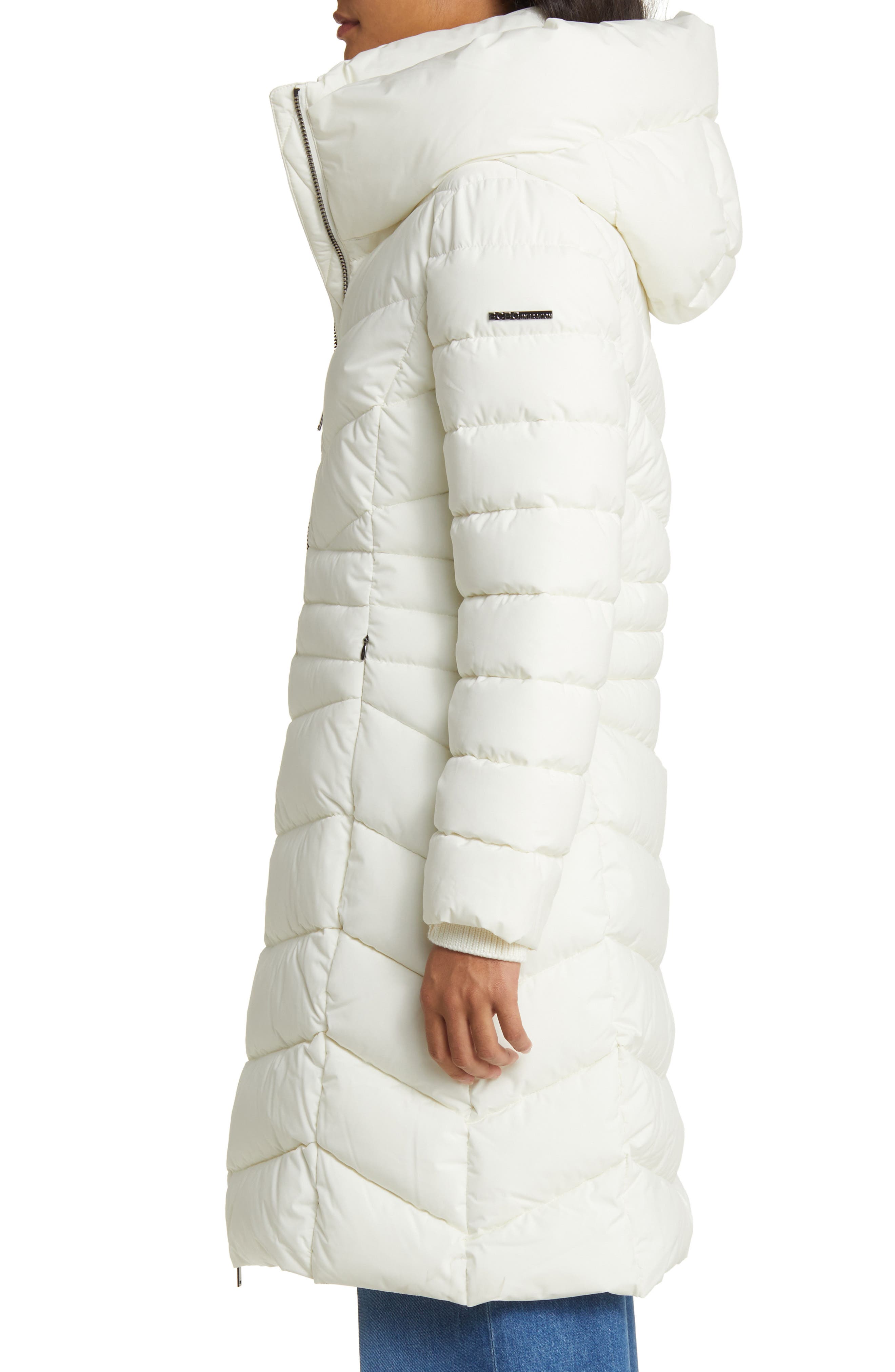 bcbg Water Resistant Midi Puffer Jacket in Army | Smart Closet