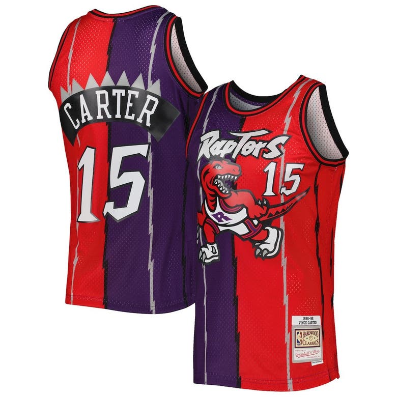 Mitchell And Ness Vince Carter Purple Red Toronto Raptors Hardwood