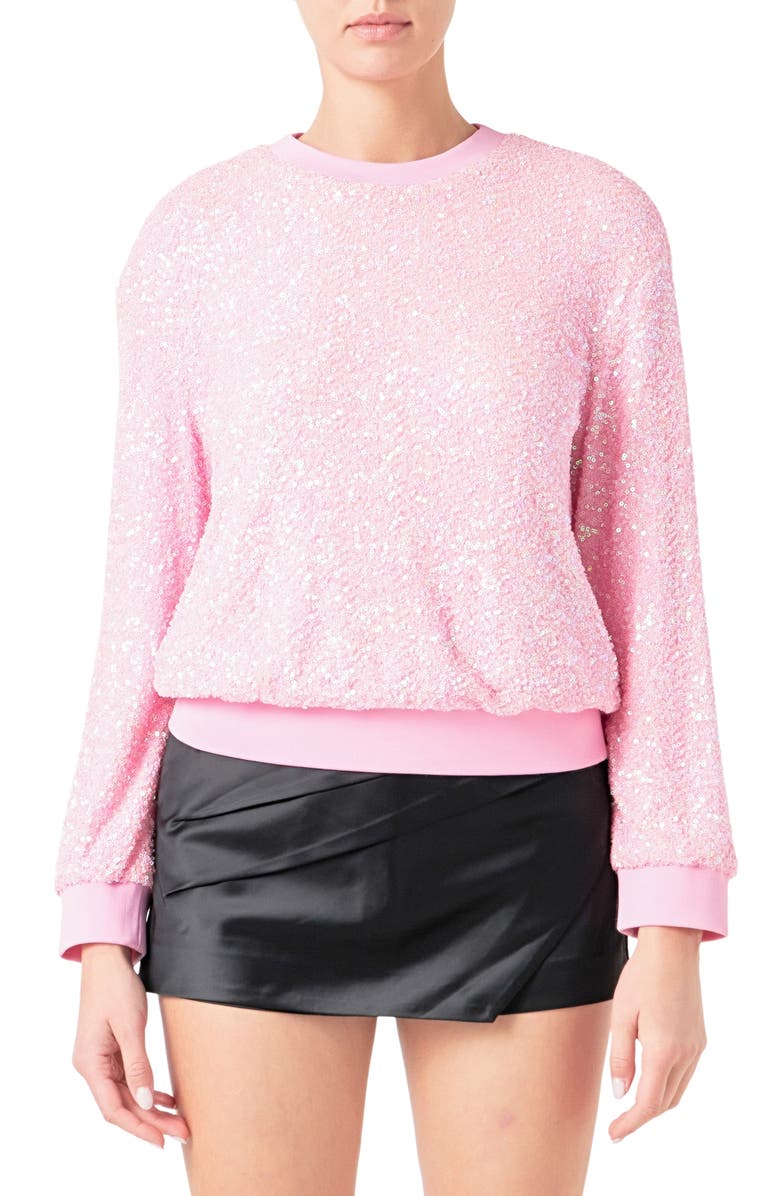 Endless Rose Sequin Crewneck Sweater | Nordstrom