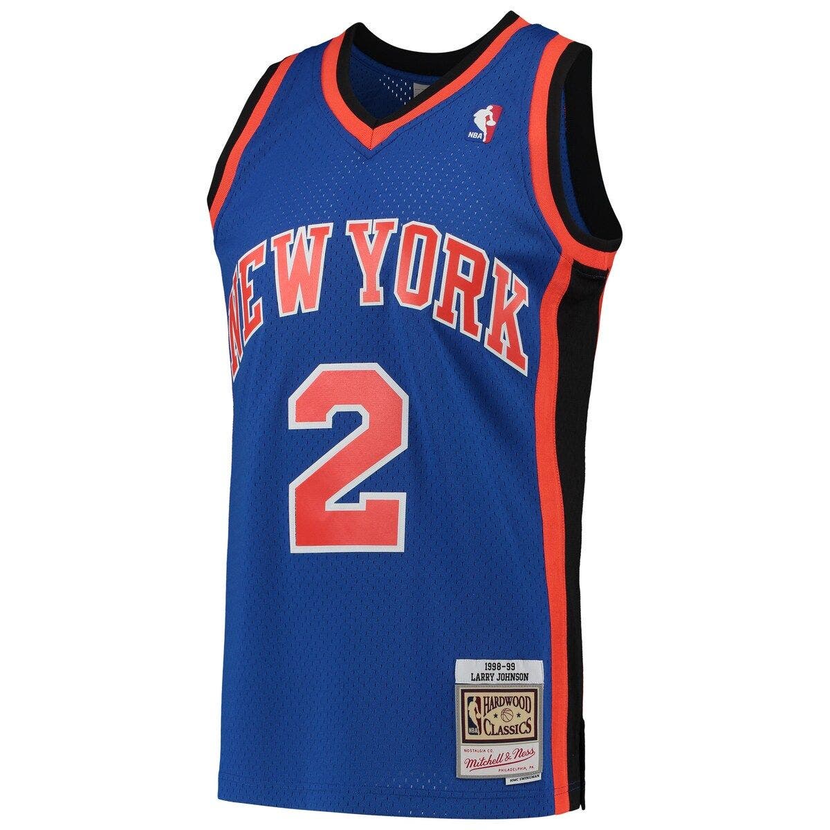 Mitchell & Ness Men's Mitchell & Ness Larry Johnson Blue New York ...