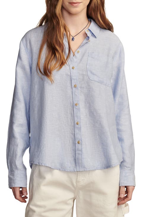 Women's 100% Linen Button Up Tops | Nordstrom