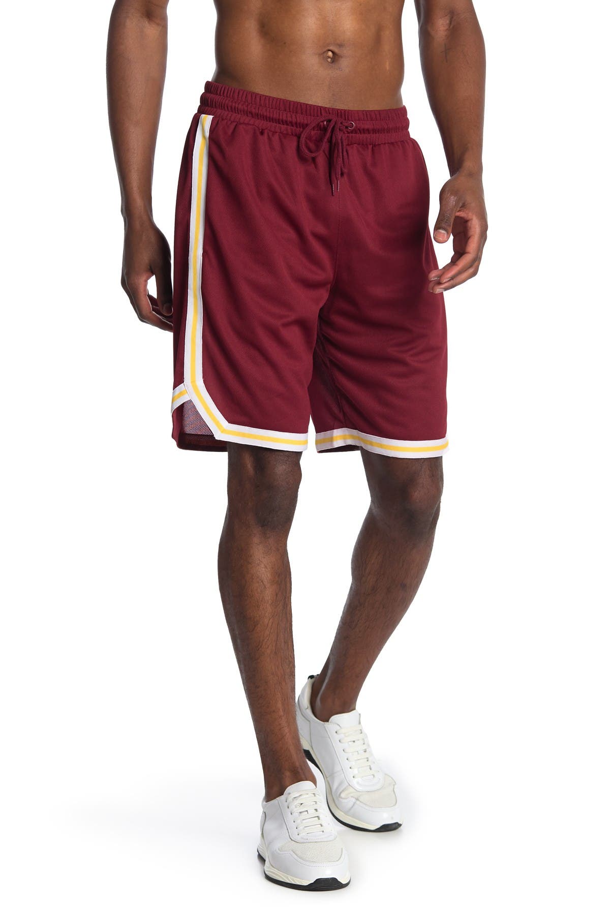 Spalding 1876 Woven Patch Basketball Shorts In Maroon/canary | ModeSens