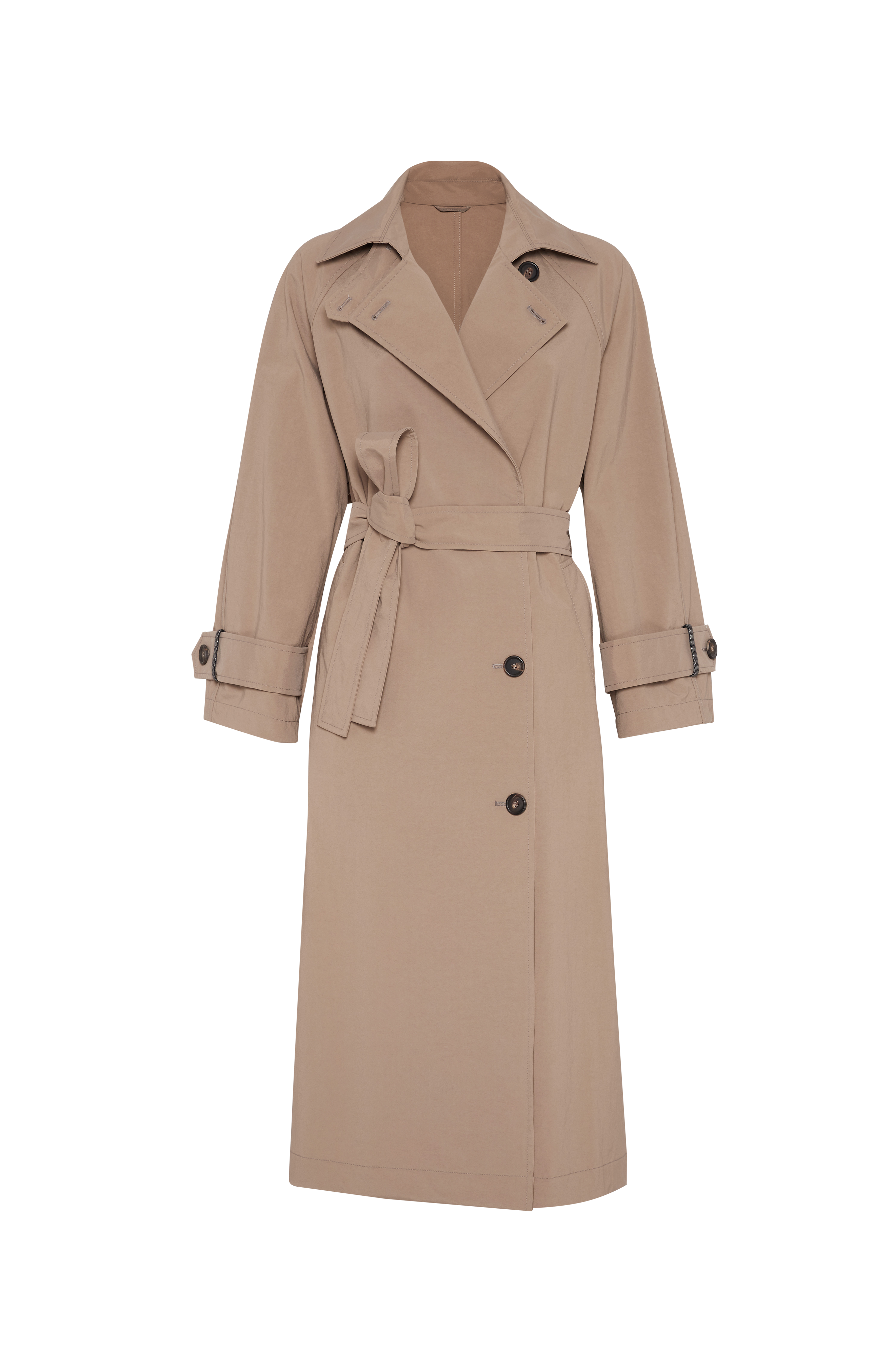 Brunello Cucinelli Techno Canvas Trench Coat In Rope | ModeSens