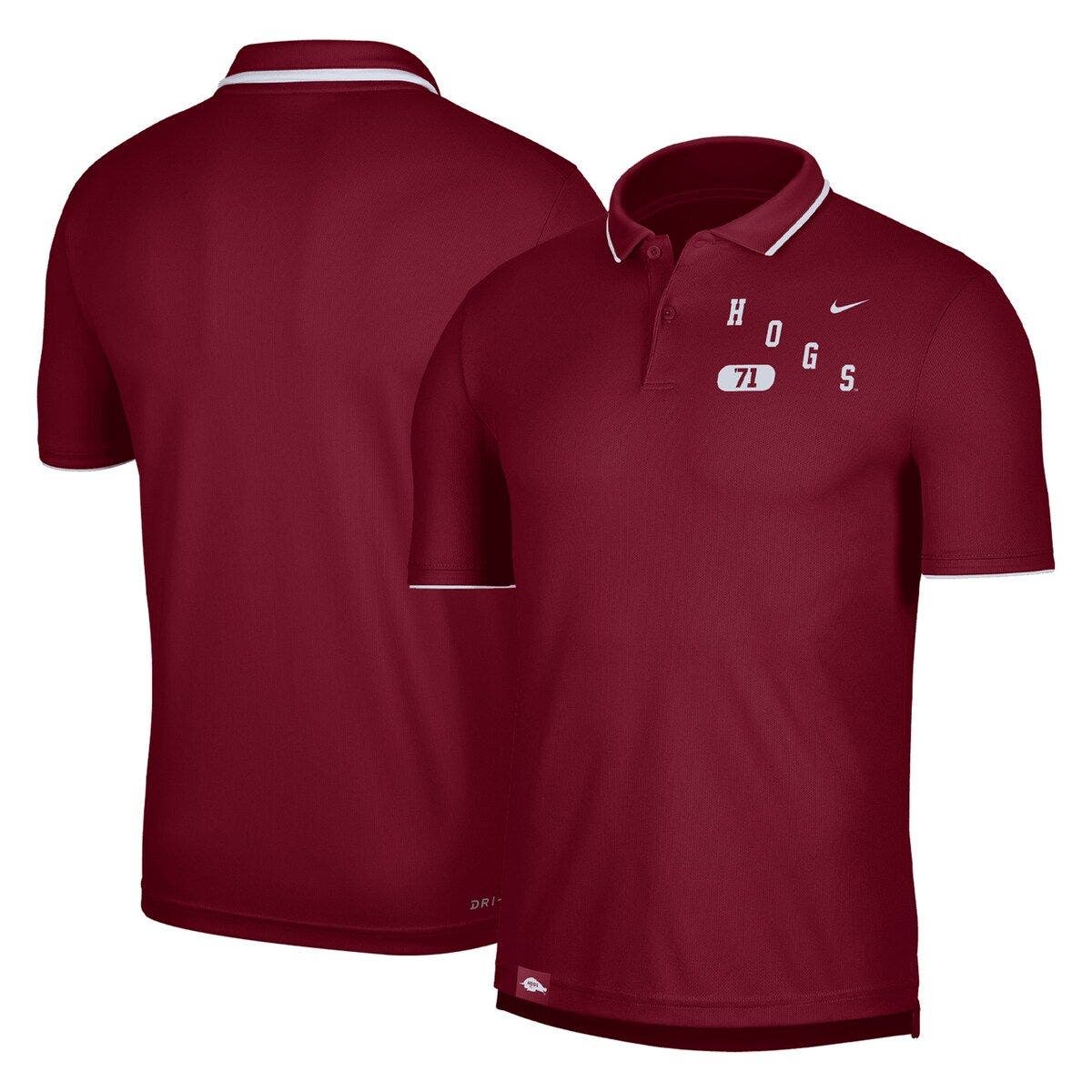 Nike Men's Nike Cardinal Arkansas Razorbacks Wordmark Performance Polo ...