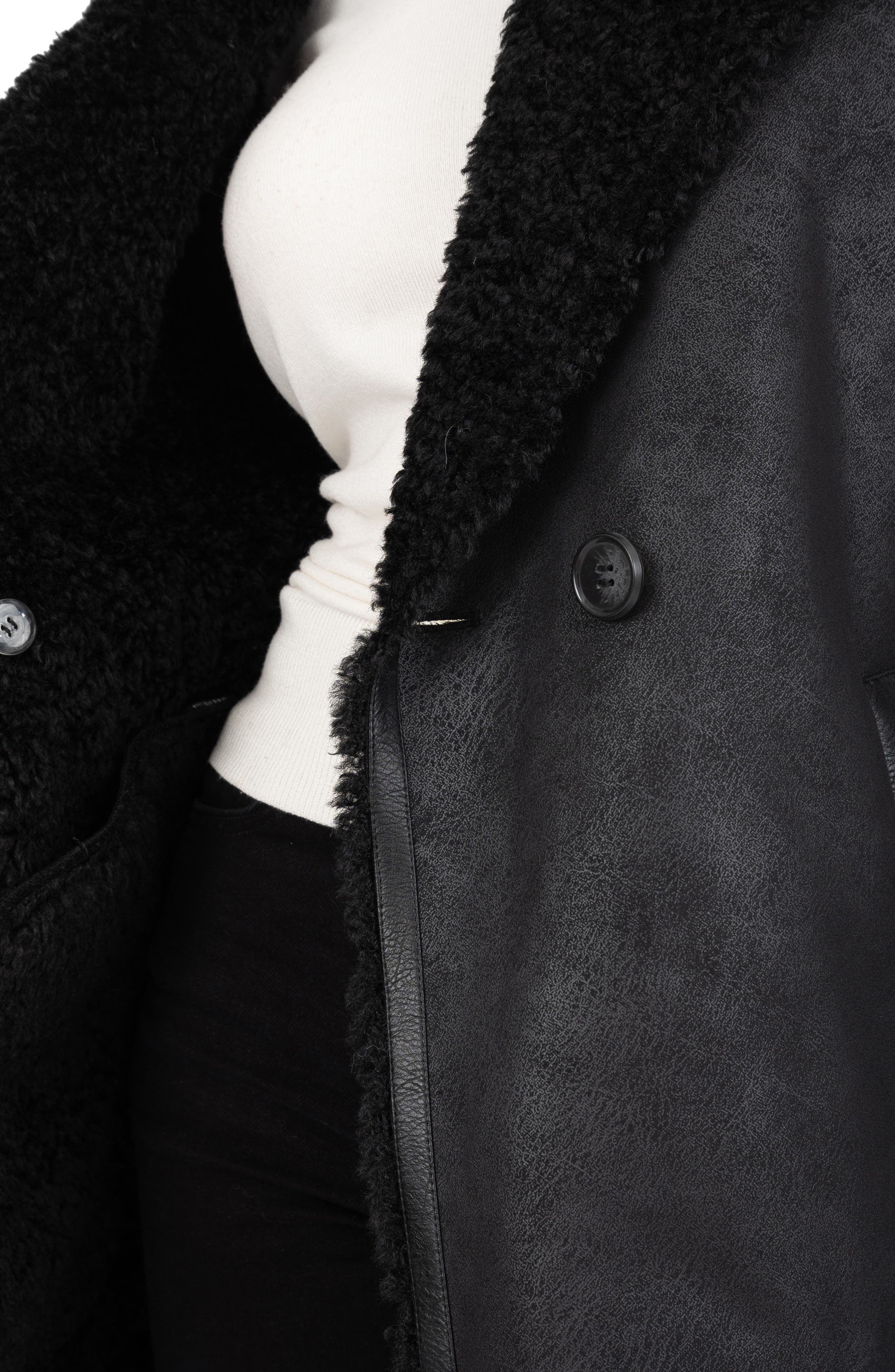 Frye Faux Shearling Double Breasted Trench Coat | Nordstromrack