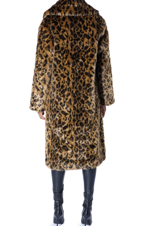 Azalea Wang Catty Leopard Faux Fur Coat In Brown | ModeSens