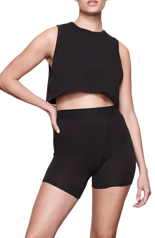 SKIMS Boyfriend Crop Sleep Tank in Onyx | Smart Closet