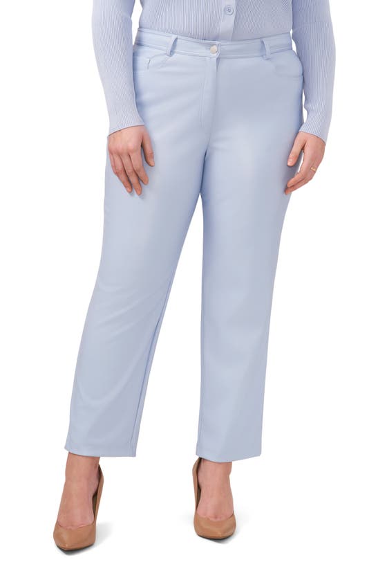 Halogen Straight Leg Faux Leather Pants In Kentucky Blue | ModeSens