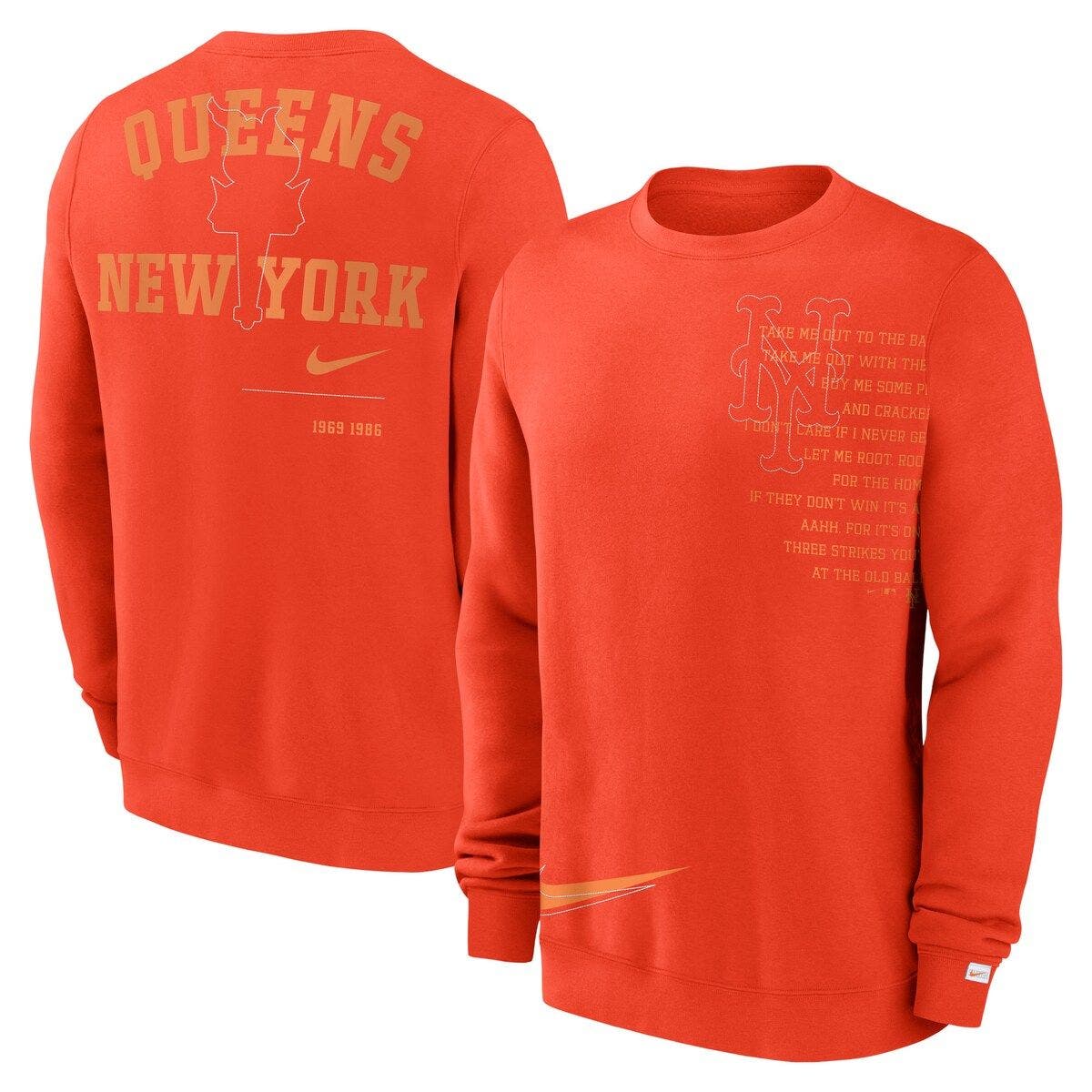 Nike Men's Nike Orange New York Mets Statement Ball Game Fleece ...