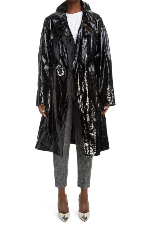 Shiny Trench Coat With Hood Tradingbasis