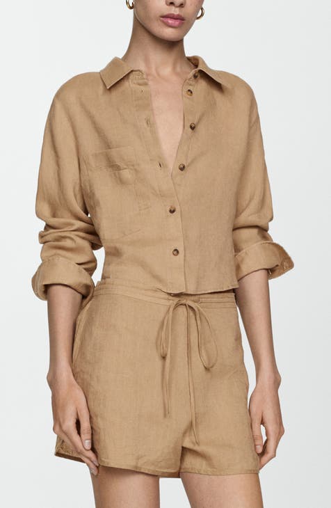 Women's 100% Linen Button Up Tops | Nordstrom