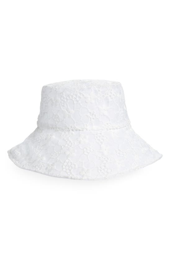 Open Edit Sheer Lace Bucket Hat In White | ModeSens