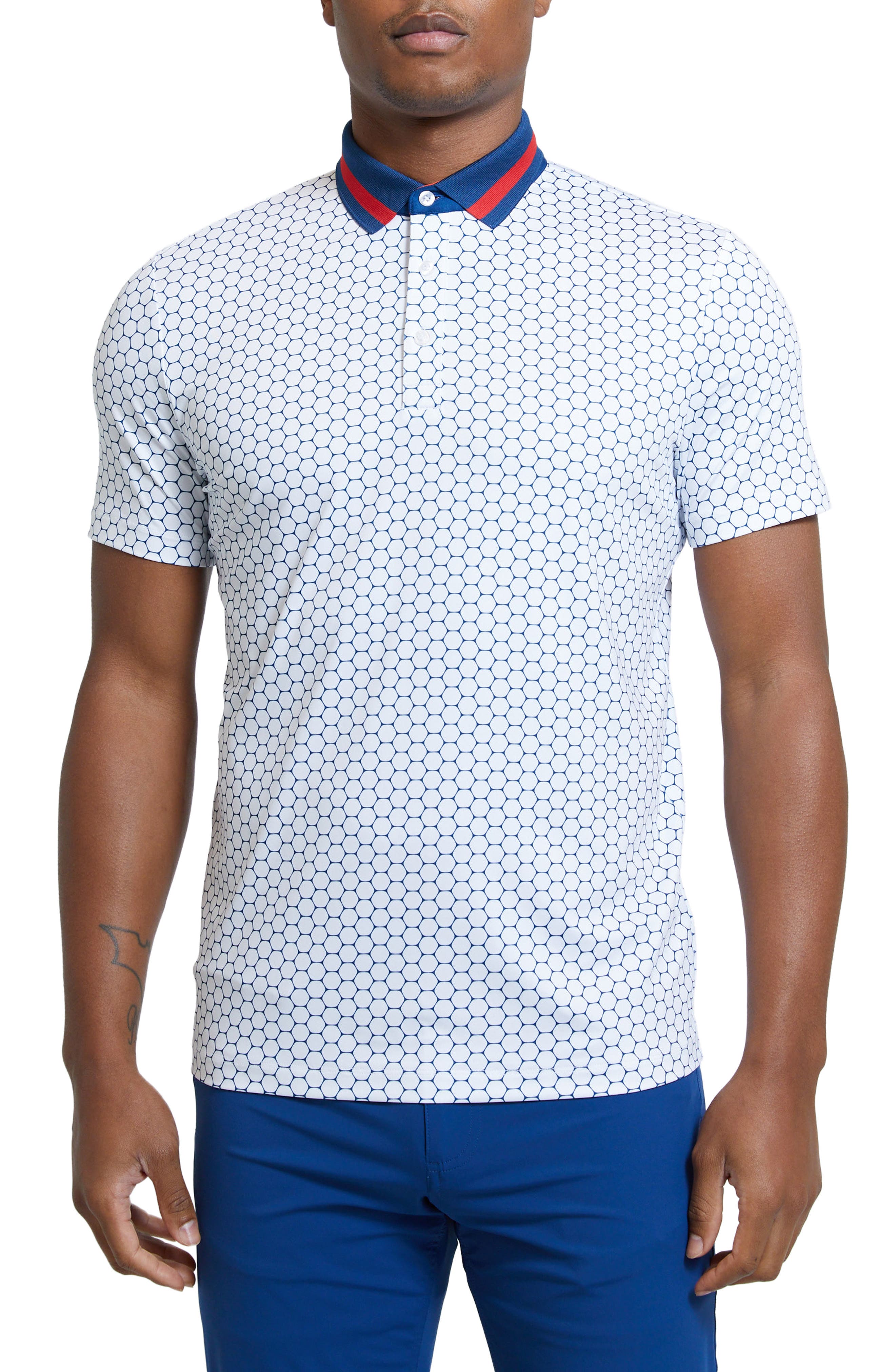 Redvanly Wells Geo Print Performance Polo | Nordstrom