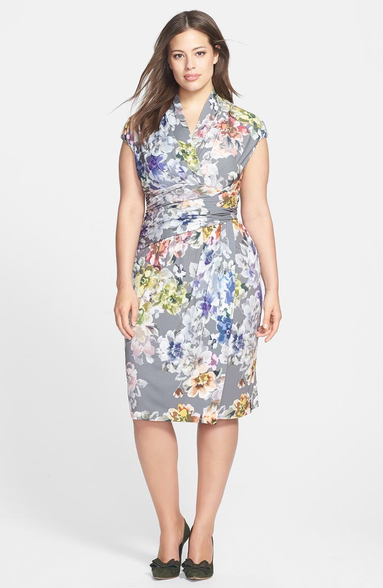Ivy And Blu Shirred Surplice Neckline Dress Plus Size Nordstrom